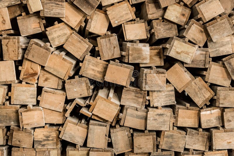 Wood Stack Storage of Timber Materials and Lumber Pile Industry Stock ...