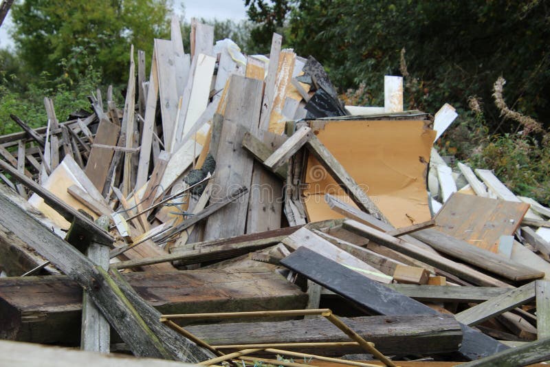 Wood Stack To Make a Bonfire Stock Image - Image of posts, debris ...