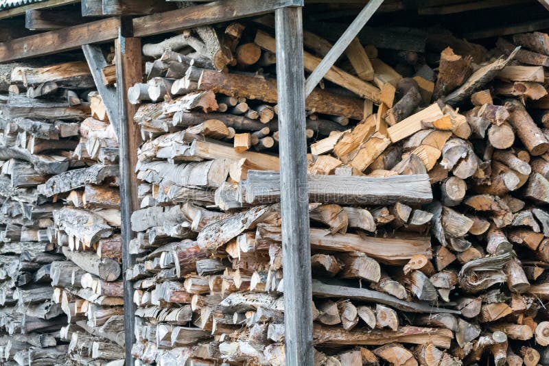 Wood Stack Withe Wood for Burning in Oven Stock Image - Image of heat ...