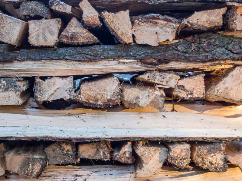 Wood Stacked To Burn in Winter Stock Photo - Image of biomass, chop ...