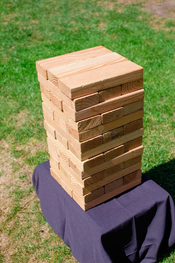 Wood Stacking Lawn Game at Wedding Stock Image - Image of play ...