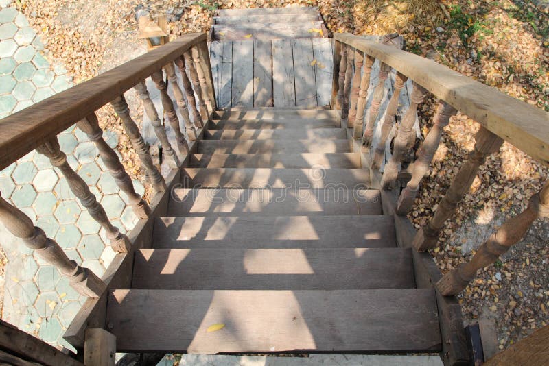 Wood stairs stock photo. Image of outdoor, pathway, brown - 77134498