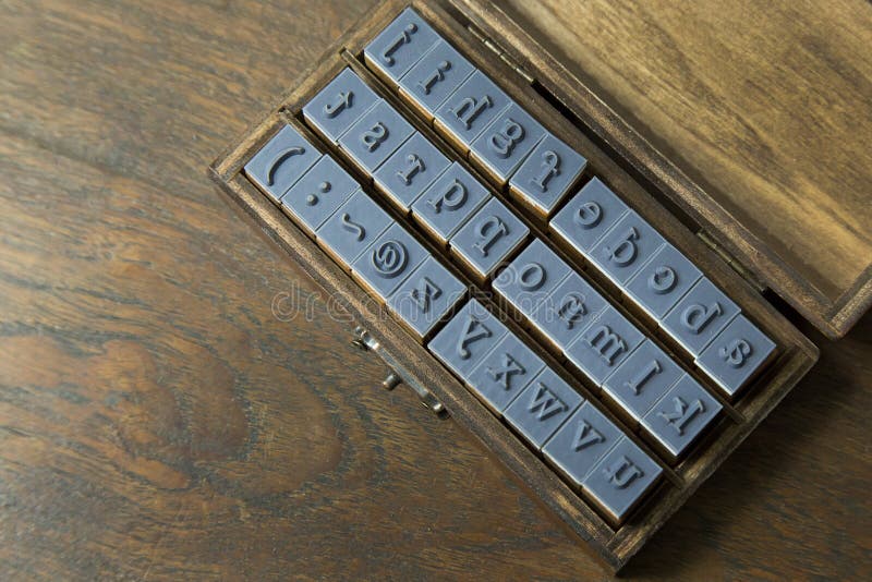 Wood Stamp Alphabet Close Up Image for Background. Stock Photo - Image ...