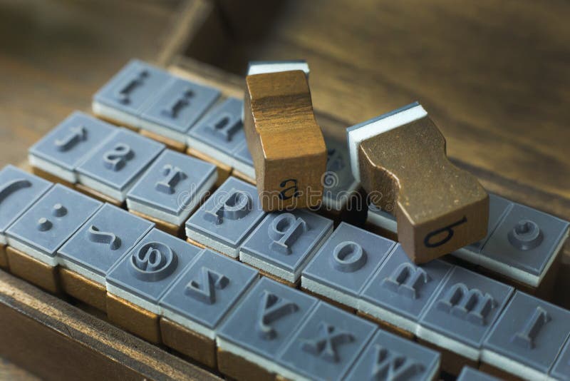 Wood Stamp Alphabet Close Up Image for Background. Stock Photo - Image ...