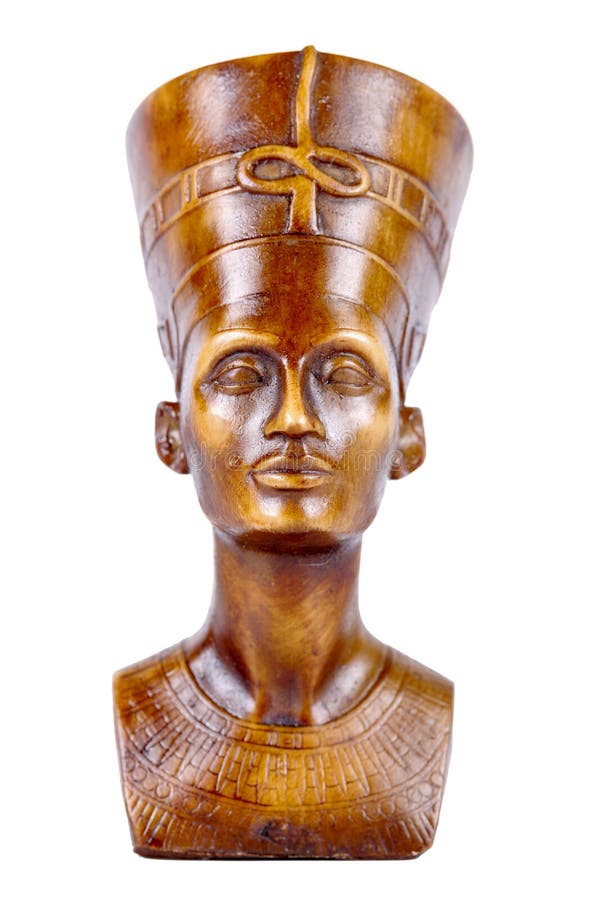 Wood Statue Of Pharaoh On A White Background . Stock Photo - Image of ...