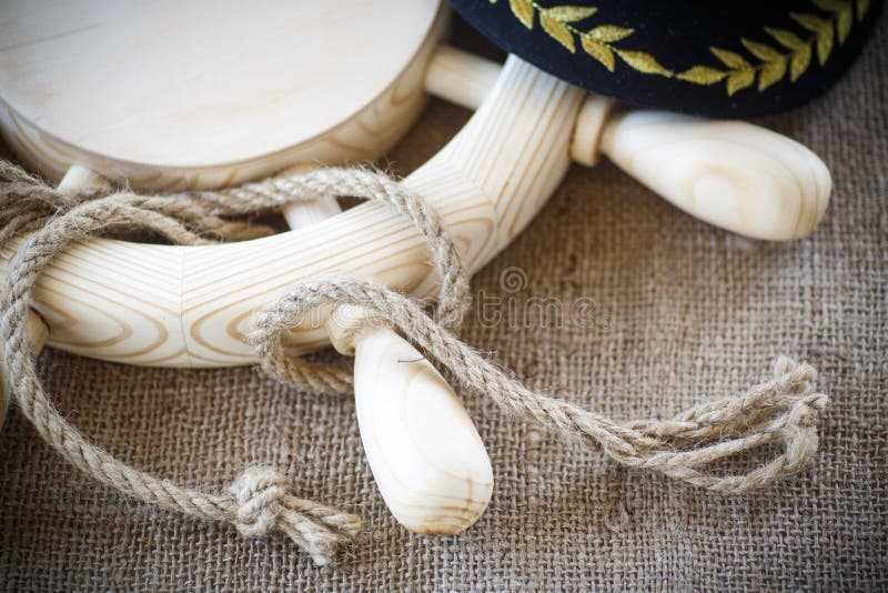 Wood Steering Wheel with a Rope Stock Photo - Image of direction ...