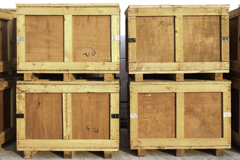 Wood storage boxes stock image. Image of shipment, pallet - 62170271