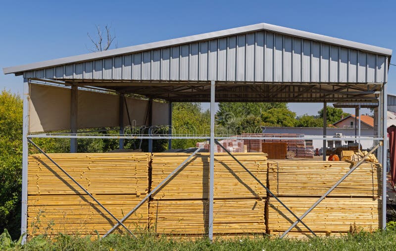 Wood Storage Building stock photo. Image of structure - 233604404