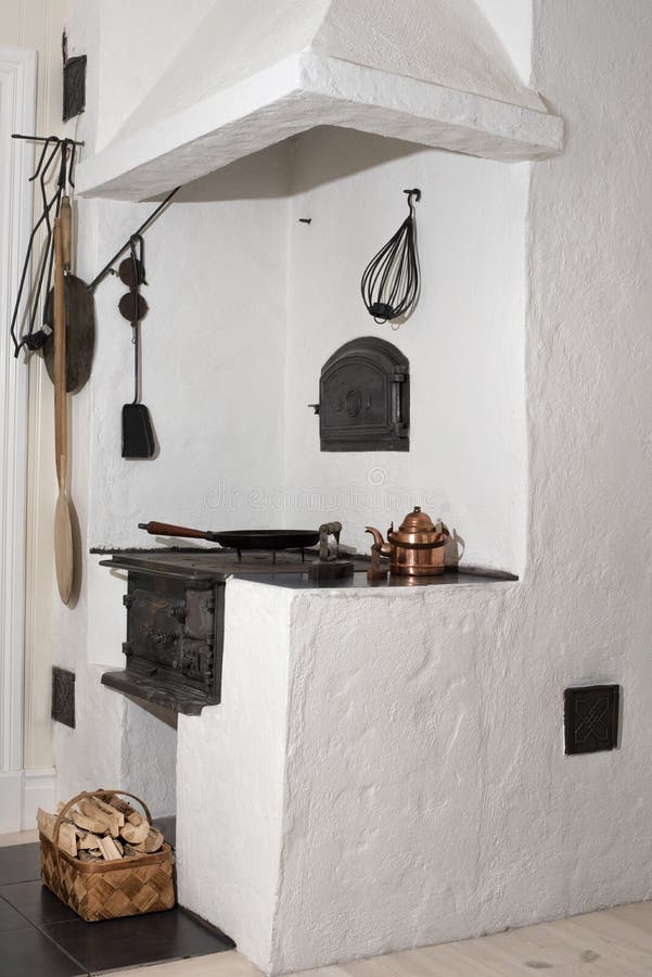 Wood stove baking place stock photo. Image of wall, wood - 97240966