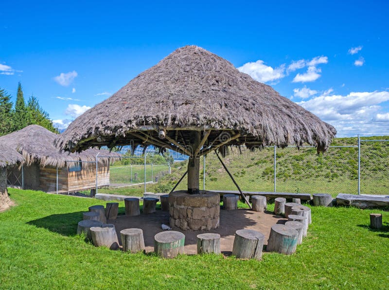 Wood and straw hut stock photo. Image of buried, attraction - 42799602