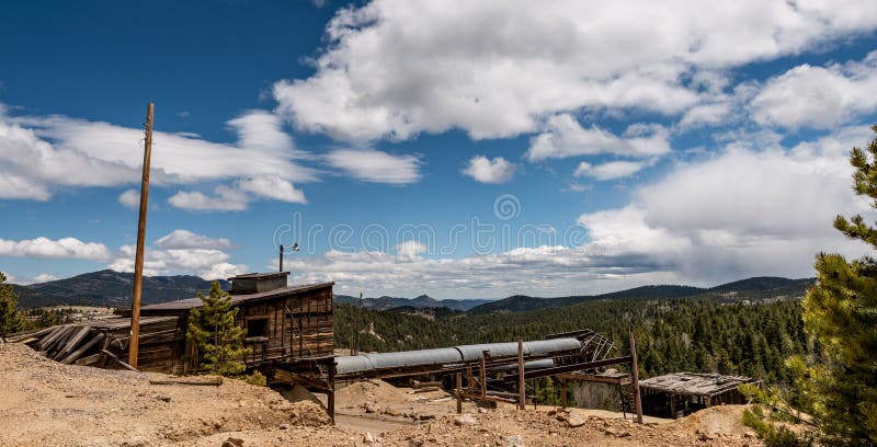 Old Mining Tools in Central Colorado with Clouds in the Sky Stock Image ...