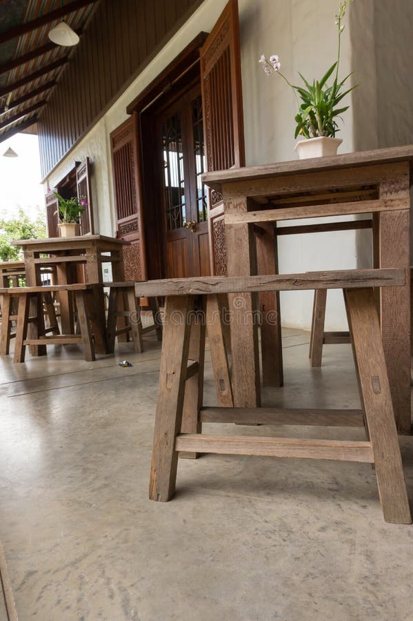 Wood table and chair stock image. Image of morning, design - 74323611