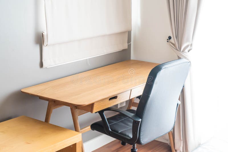 Table and Chair - Work Space at Home Stock Image - Image of concept ...