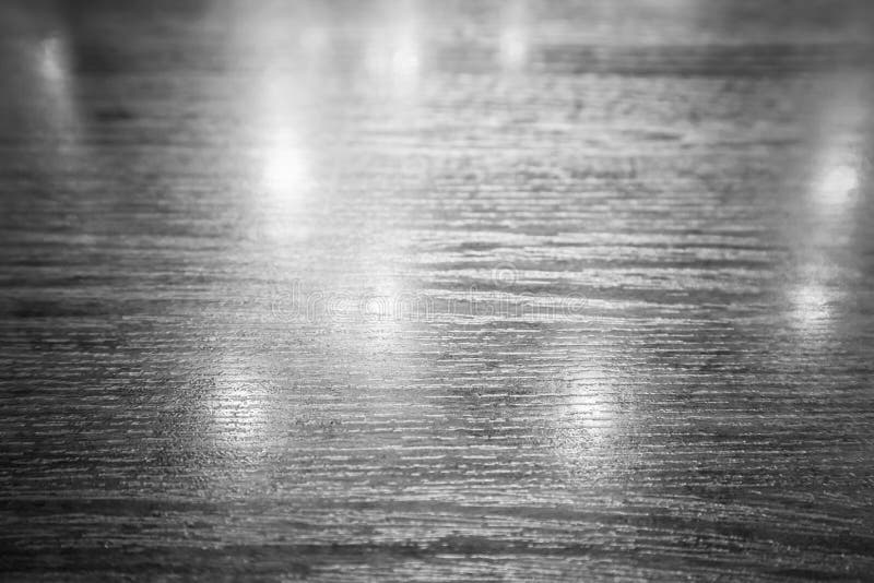 Wood Table and Reflection of Light Bulb Stock Photo - Image of closeup ...