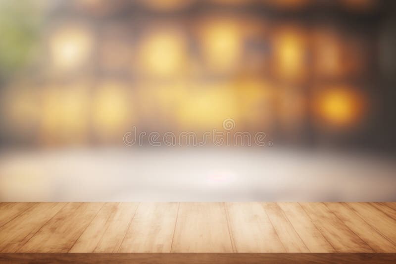 Wood Table Top on Light Blur Background Empty Brown Wood Table Stock ...