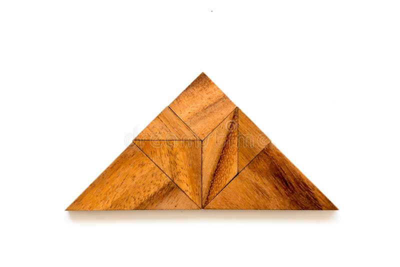 Wood Tangram Puzzle in Triangle Shape Stock Image - Image of triangle ...