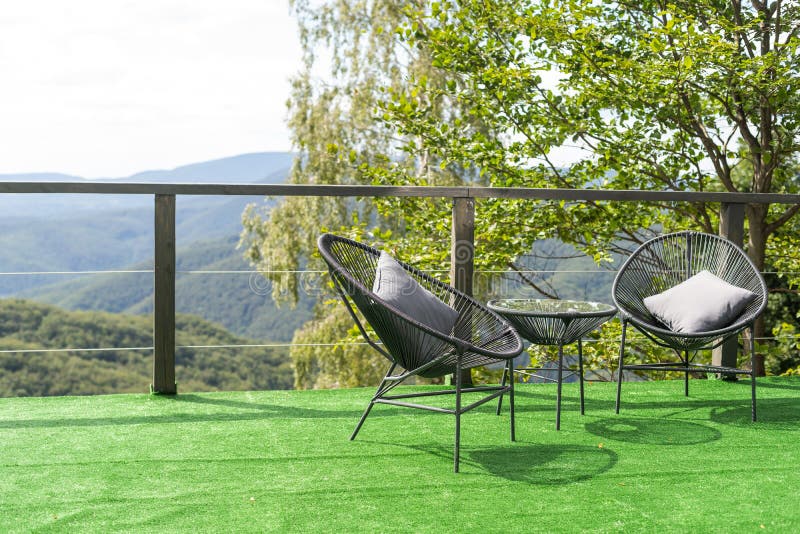 Wood Terrace with View of Forest Stock Photo - Image of outdoor, poland ...