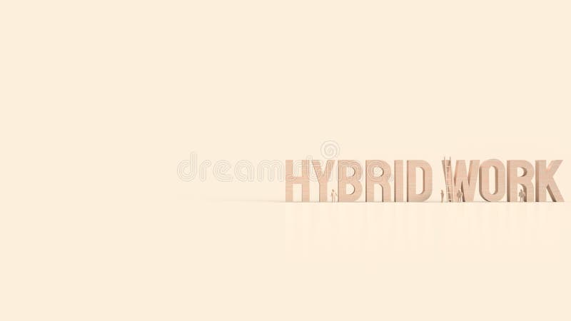 The Wood Text Hybrid Working for Business Concept 3d Rendering Stock ... The Wood Text Hybrid Working for Business Concept 3d Rendering Stock ...