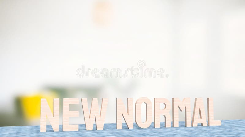 Wood Text New Normal for Life Style in Covid 19 Concept 3d Rendering ...