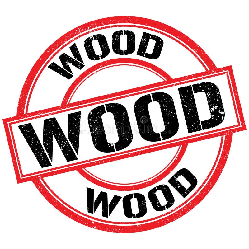 WOOD Text on Red-black Round Stamp Sign Stock Illustration ...
