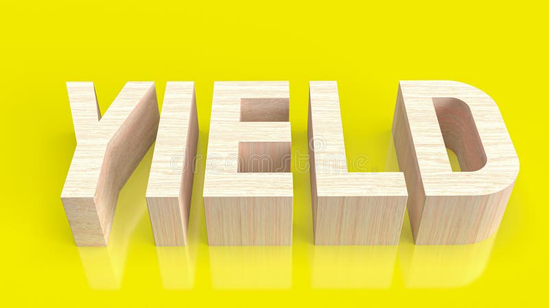 The Wood Text Yield on Yellow Background for Business Concept Stock ...