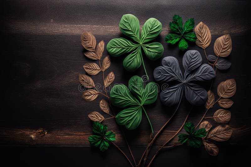 Cloverleaf, Space for Text, Generative AI. Stock Illustration ...