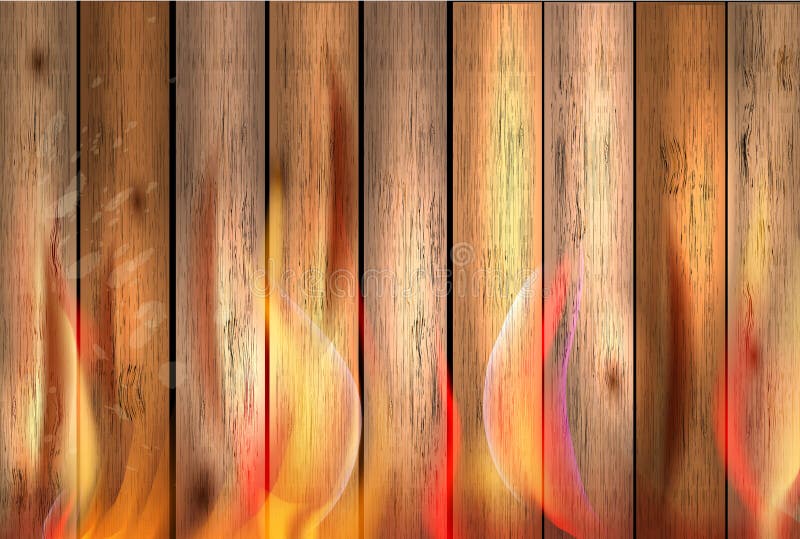 Wood Texture Background in Fire Stock Illustration - Illustration of ...