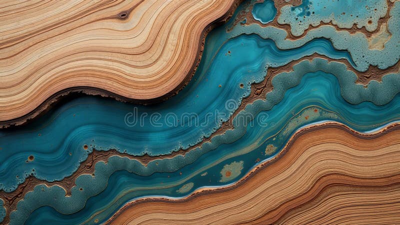 Wood Texture with Blue Epoxy Resin Stock Illustration - Illustration of ...