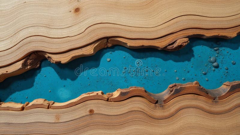 Wood Texture with Blue Epoxy Resin Stock Illustration - Illustration of ...