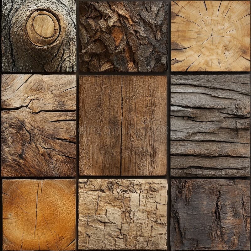 Wood Texture. Collage of Different Wood Textures. Vector Illustration ...