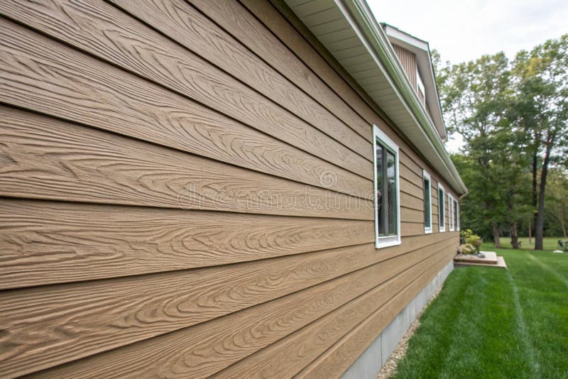 Wood Texture Composite Cladding Installation on House Stock ...