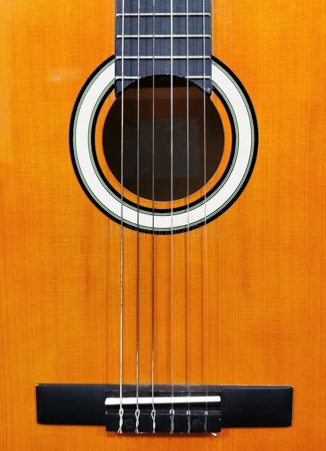 Wood Texture of Lower Deck of Six Strings Acoustic Guitar Stock Image ...