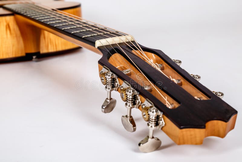 Wood Texture of Lower Deck of Six Strings Acoustic Guitar on White ... Wood Texture of Lower Deck of Six Strings Acoustic Guitar on White ...