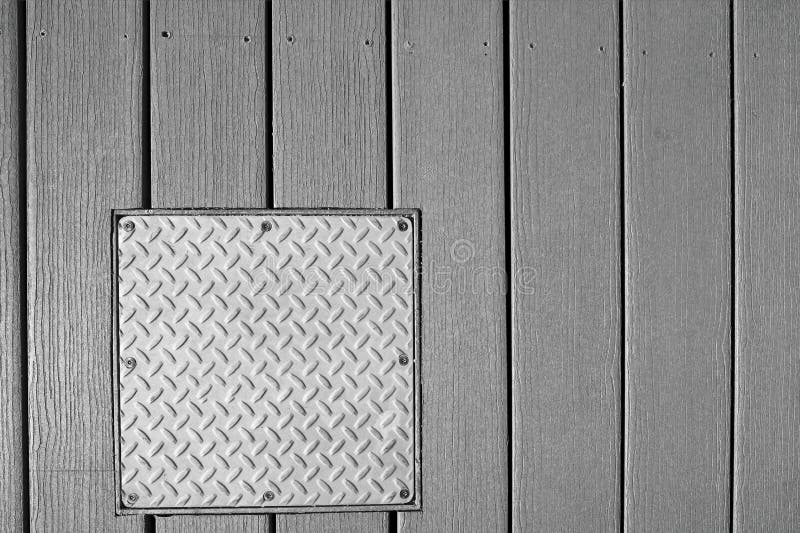 The Wood Texture with Metal Plate Stock Photo - Image of iron, material ...