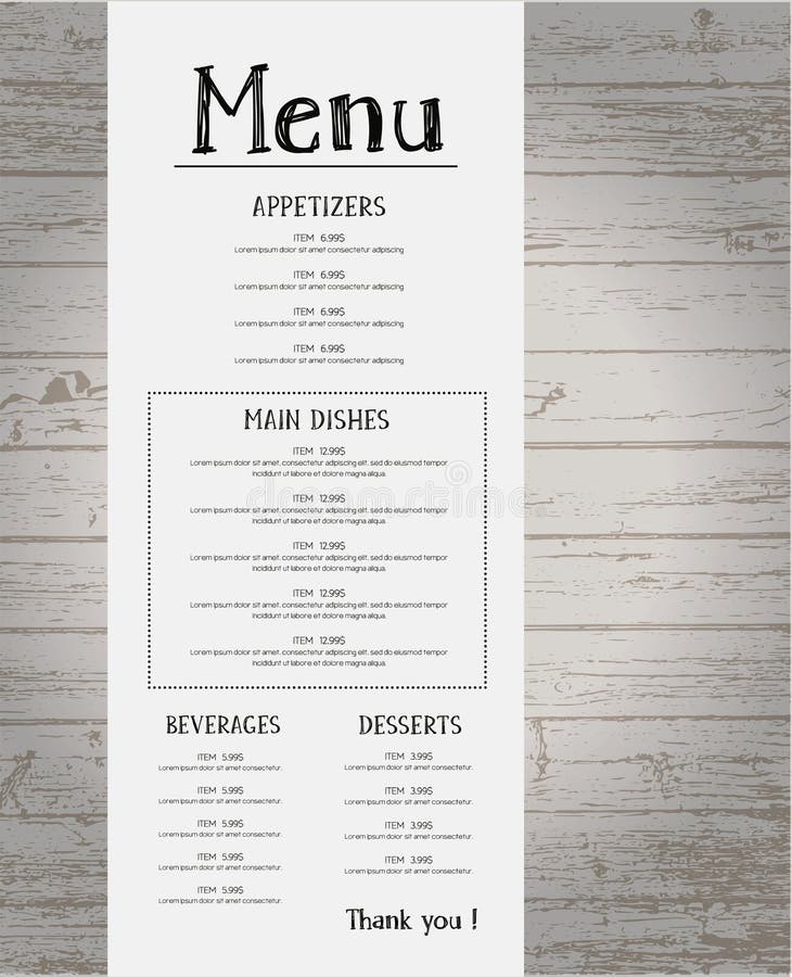 Restaurant Menu Red and Black Modern Design Stock Vector - Illustration ...