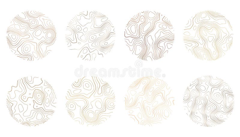 Wood Texture with Topography Lines. Organic Ripple Wavy Patterns. Tree ...