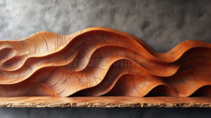 Wood Texture with Waves, Abstract Background Stock Illustration ...