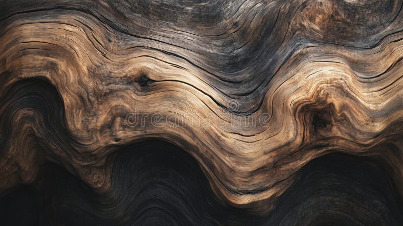 Wood Texture with Wavy Patterns and Rich Colors, Showcasing Natural ...