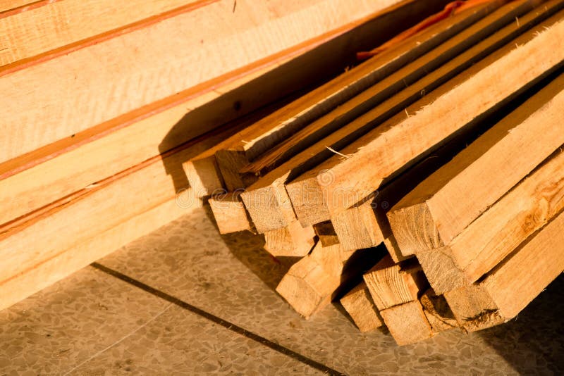 Wood Timber Construction Material, Stack of Building Lumber Stock Image ...