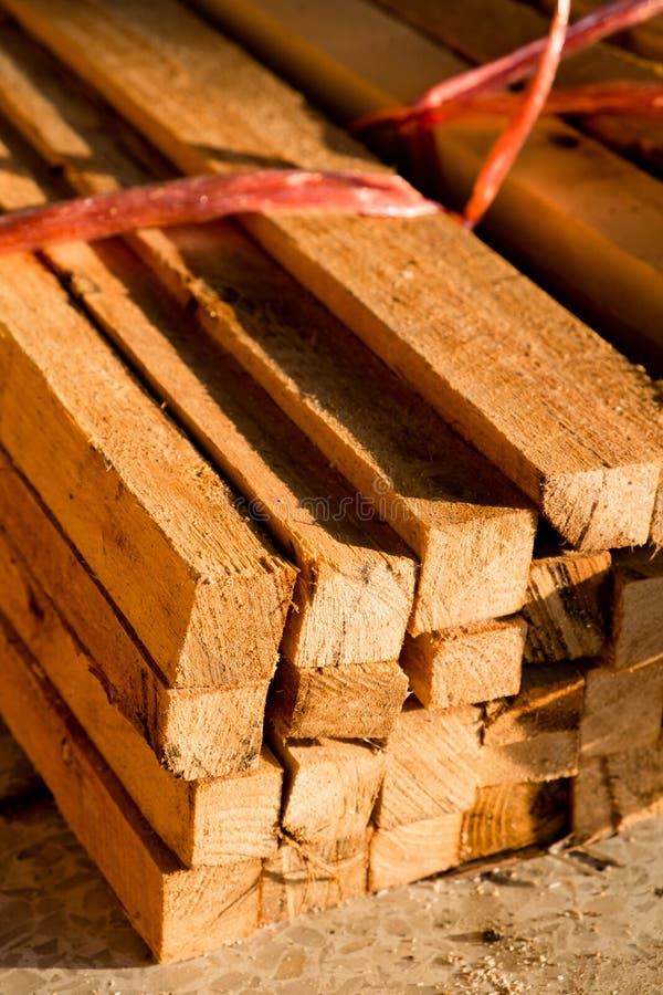 Wood Timber Construction Material, Stack of Building Lumber Stock Image ...