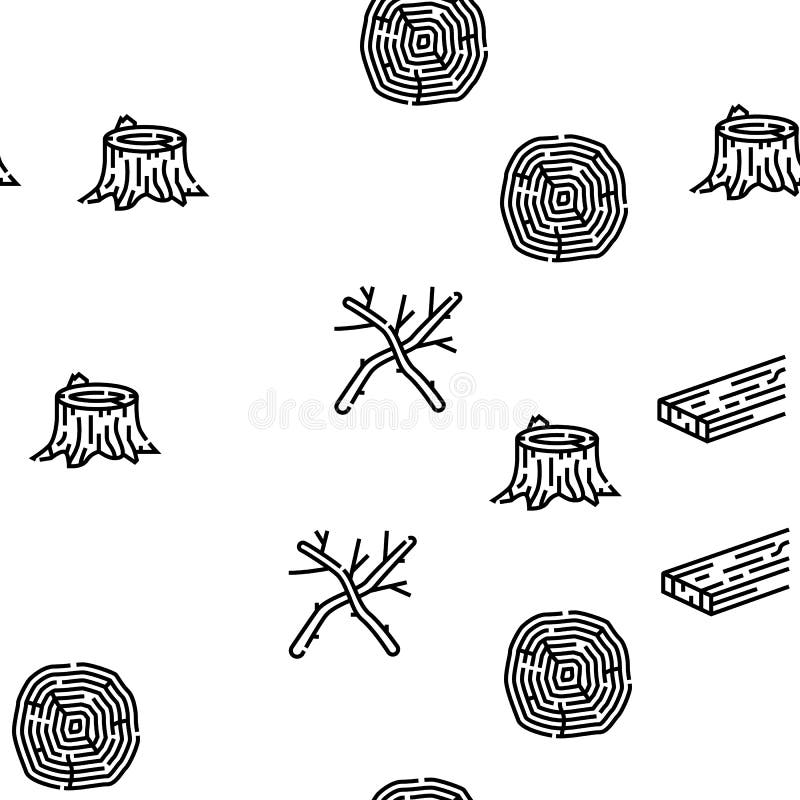 Wood Timber Tree Wooden Material Vector Seamless Pattern Stock Vector ...