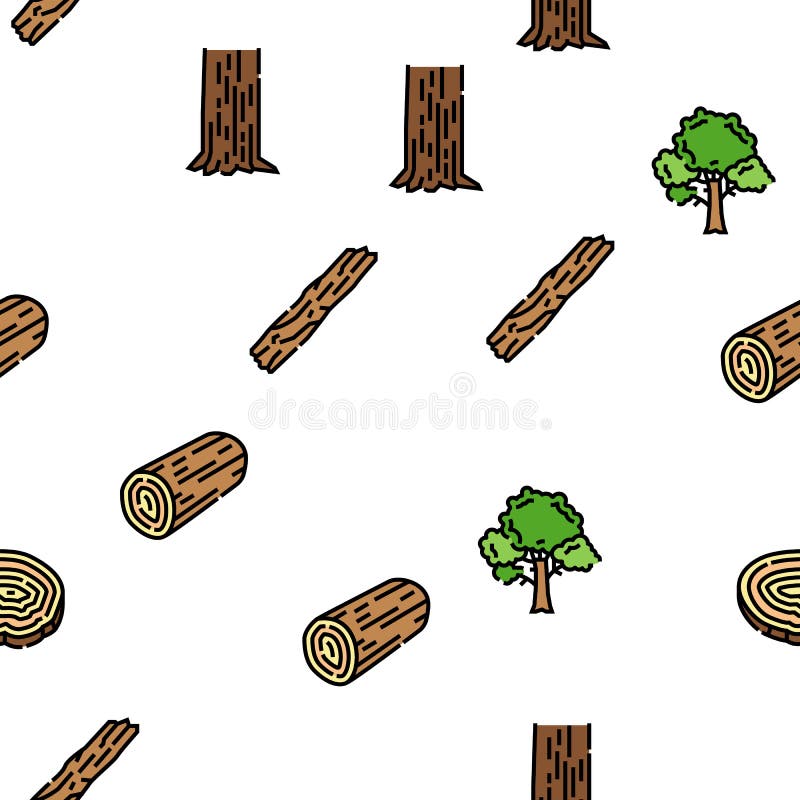 Wood Timber Tree Wooden Material Vector Seamless Pattern Stock Vector ...