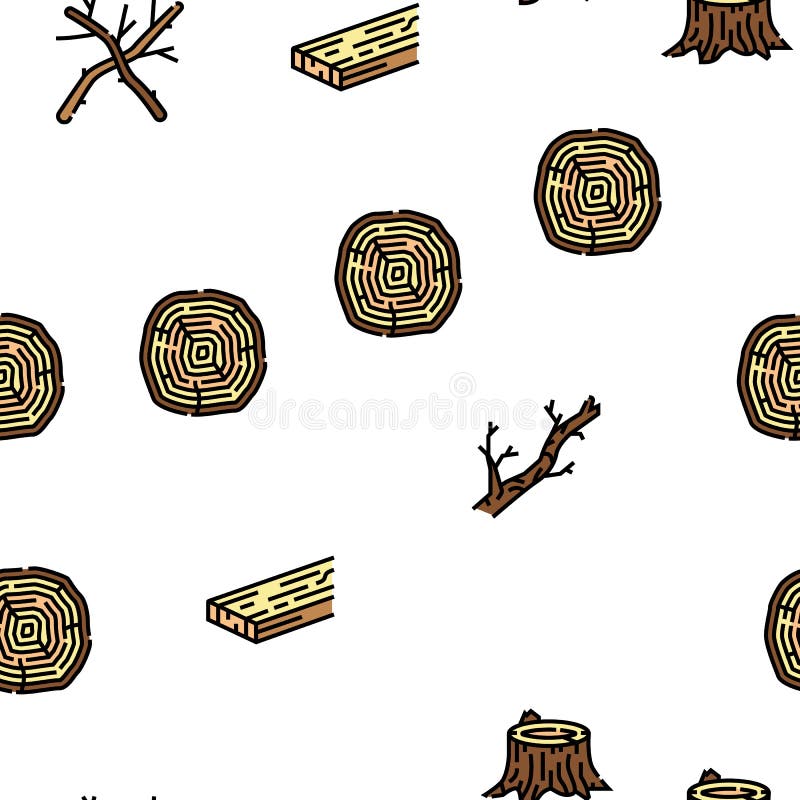 Wood Timber Tree Wooden Material Vector Seamless Pattern Stock Vector ...