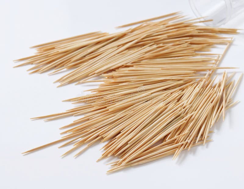 Wood Toothpicks Isolated on White Background. Stock Photo - Image of ...