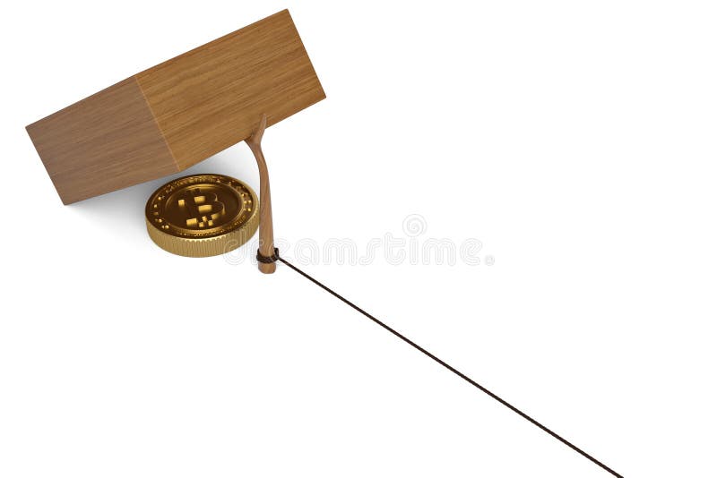 Wood Box Trap on White Background.3D Illustration. Stock Illustration ...