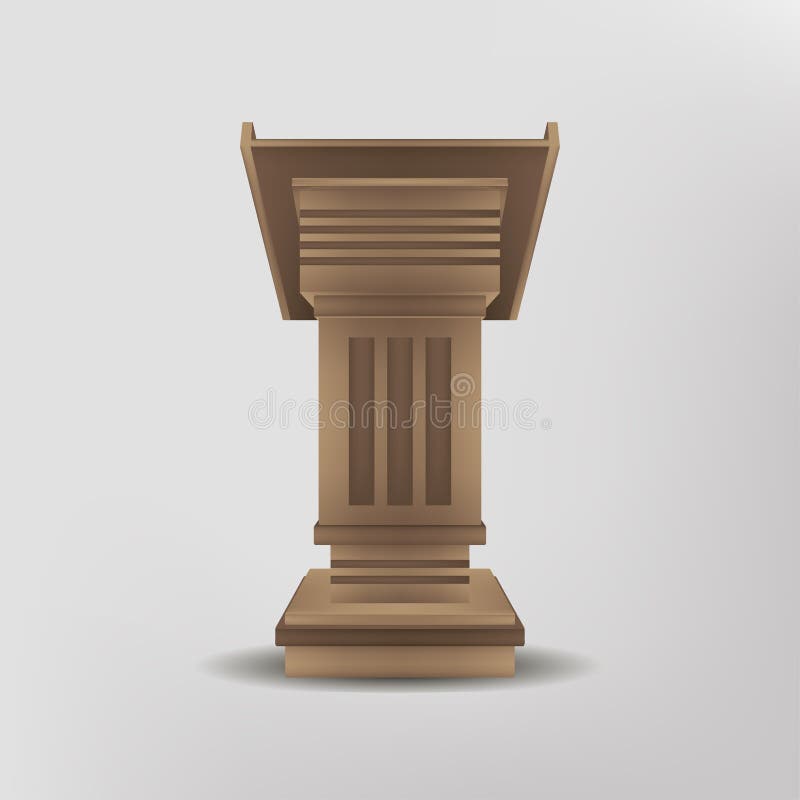 Wood Tribune Rostrum Realistic Vector. Stock Vector - Illustration of ...