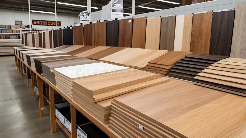 Wood Veneer Samples Displayed in a Home Improvement Store Stock Image ...