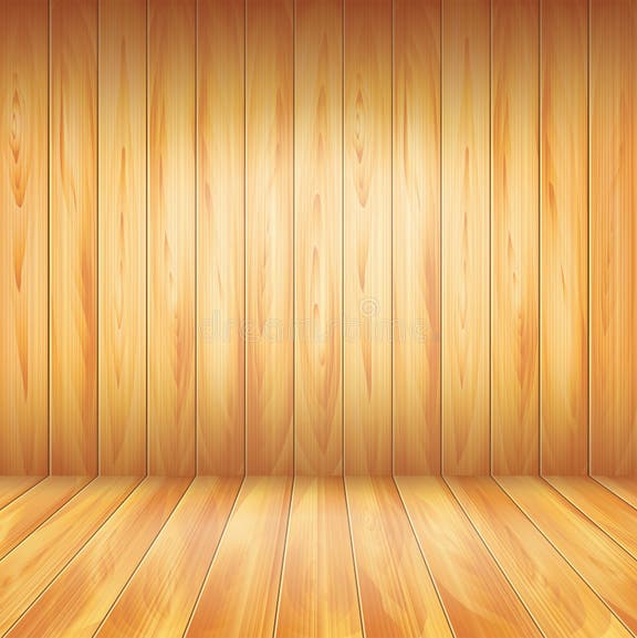 Wood Wall and Floor, Vector Background Stock Vector - Illustration of ...