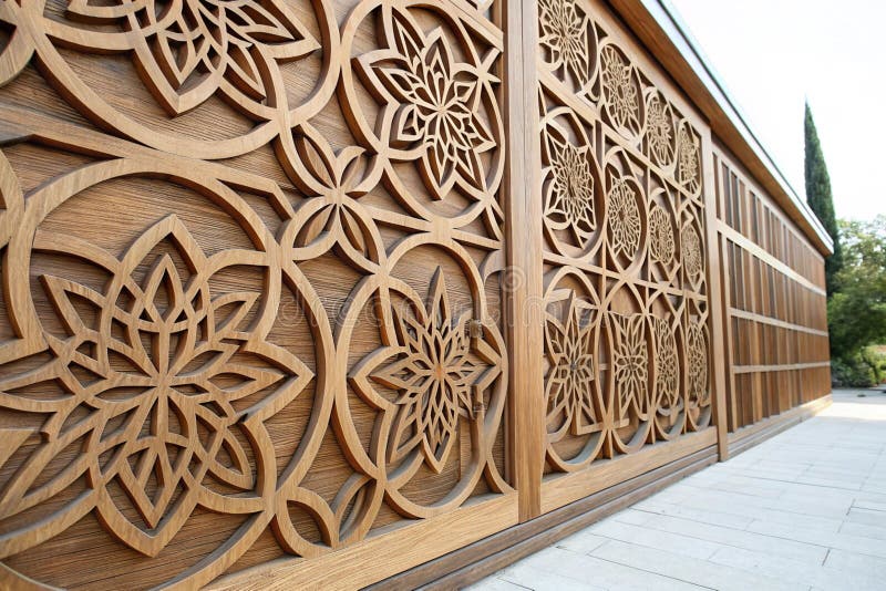 Wood Wall Geometry with Decorative Structure Stock Illustration ...