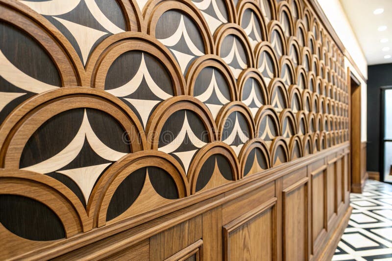 Wood Wall Geometry with Smooth Wave Pattern Stock Illustration ...